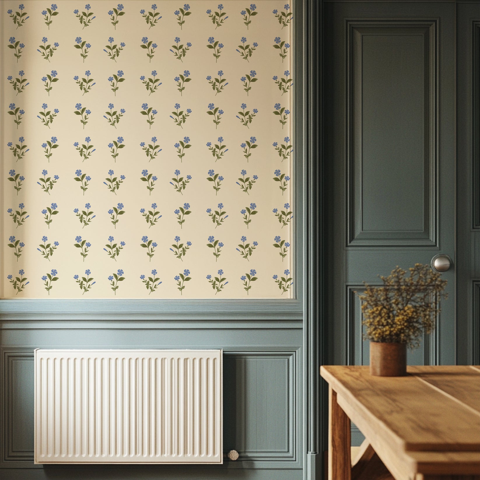Amelia Floral - Blue Wallpaper | Removable Kids Room & Nursery ...