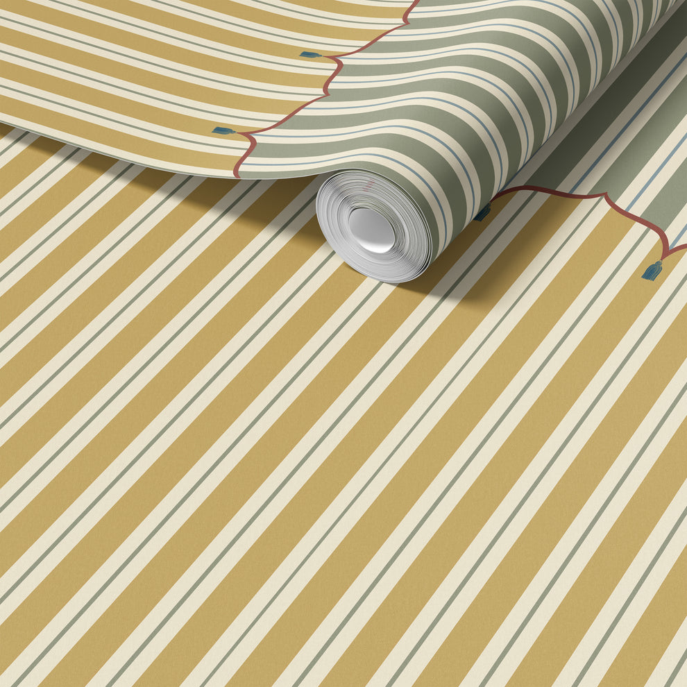 Funfair Tent Stripe Wallpaper - Astrids Room | Stripe Wallpaper – In ...
