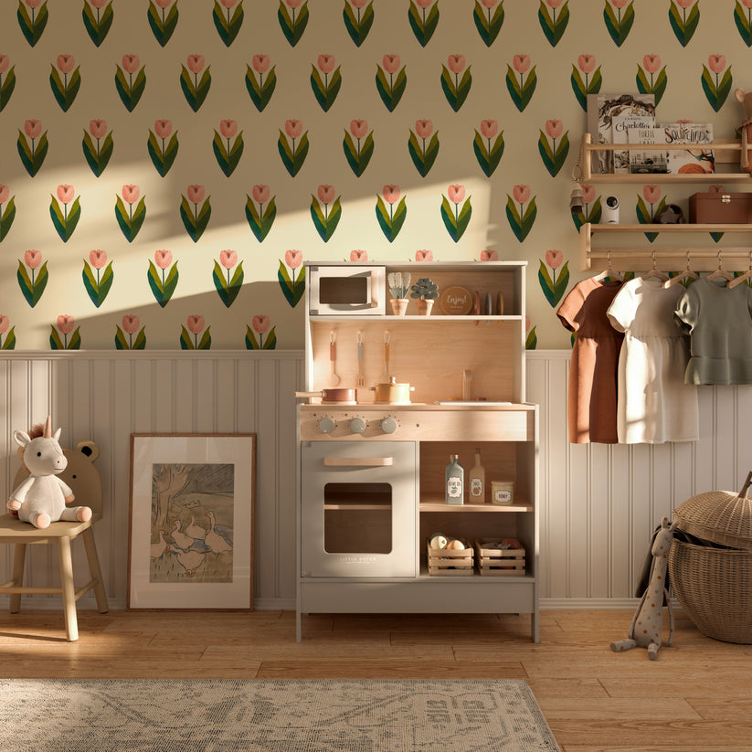 Paper Garden - Cream Wallpaper | Removable Kids Room & Nursery ...